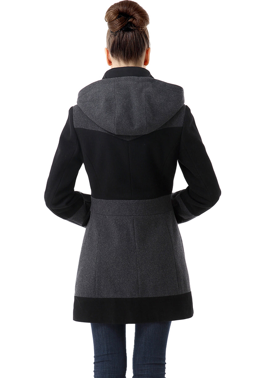 BGSD Women Marwa Color Block Hooded Wool Coat – Luxury Lane
