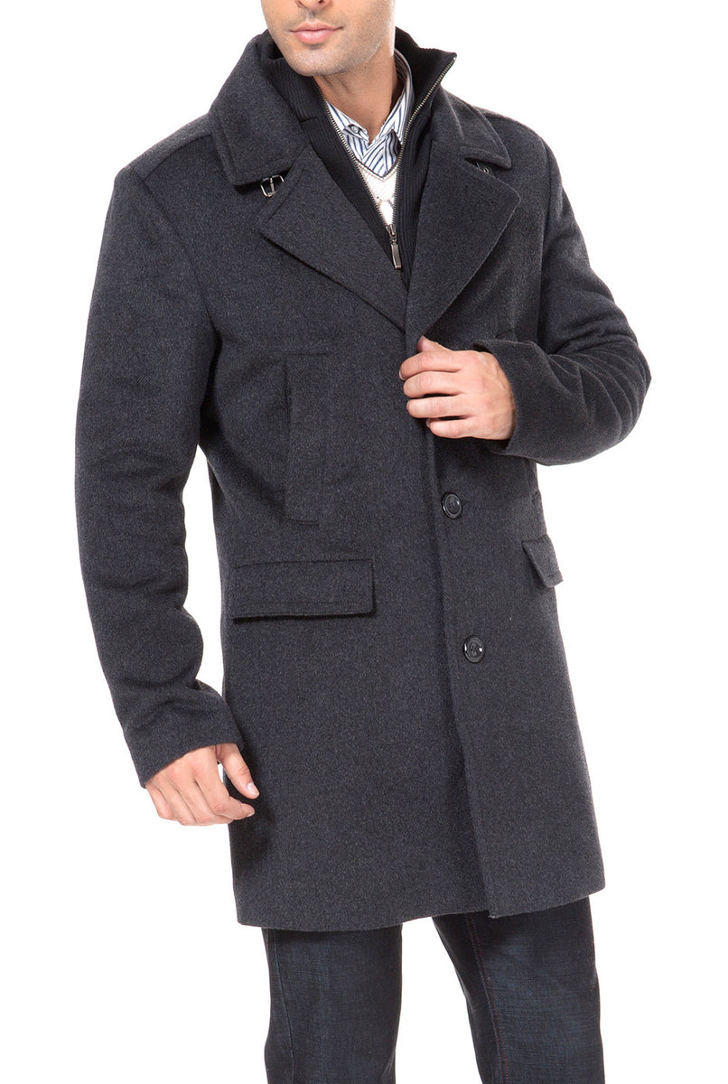 BGSD Men Steven Cashmere Blend Bibbed Walking Coat – Luxury Lane